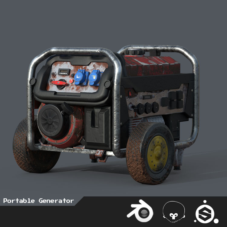 Portable Generator. 3D prop / Low Poly | HelloToska